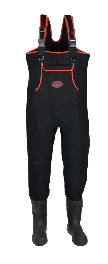 Men's Neoprene Waders - Black with Red Trim